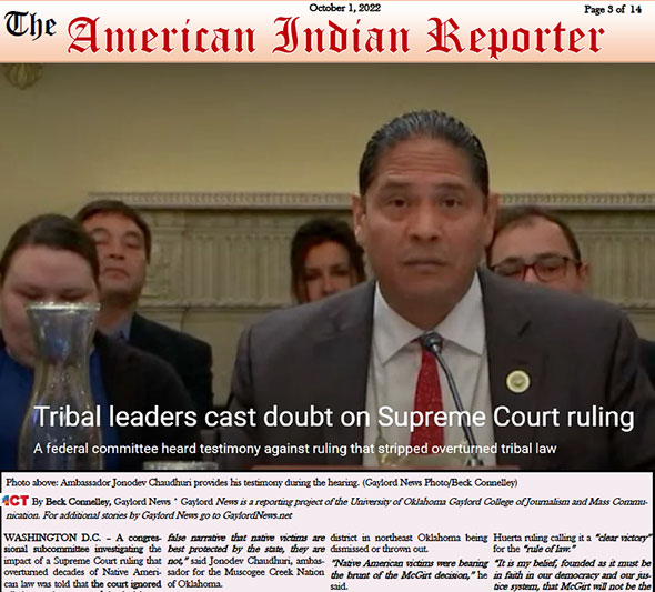 AMERICAN INDIAN REPORTER Breaking News Features Editorials Opinion ...